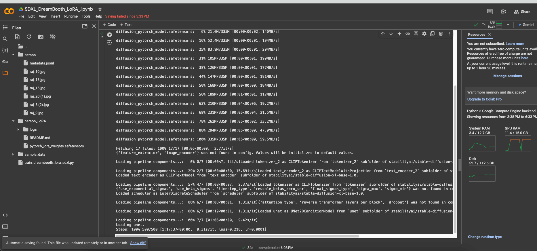Fine-tuning Stable Diffusion XL with LoRA